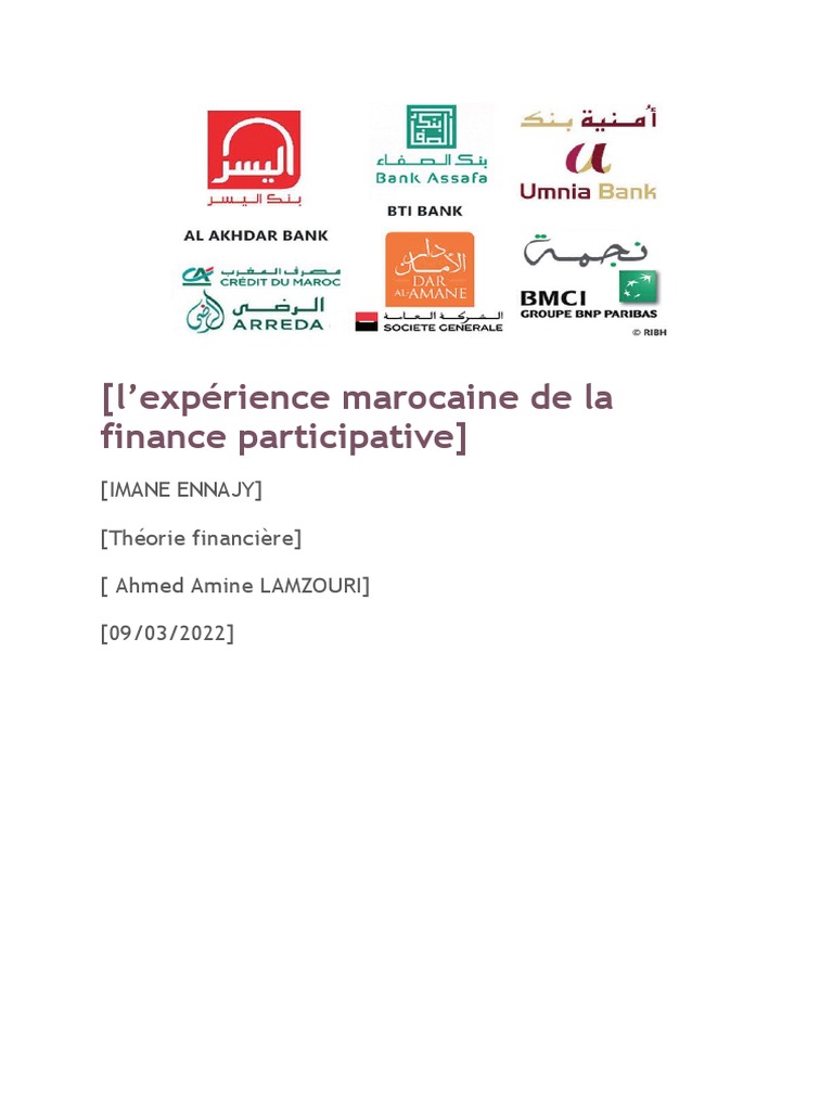 Finance participative au Maroc : enjeux et défis | PDF