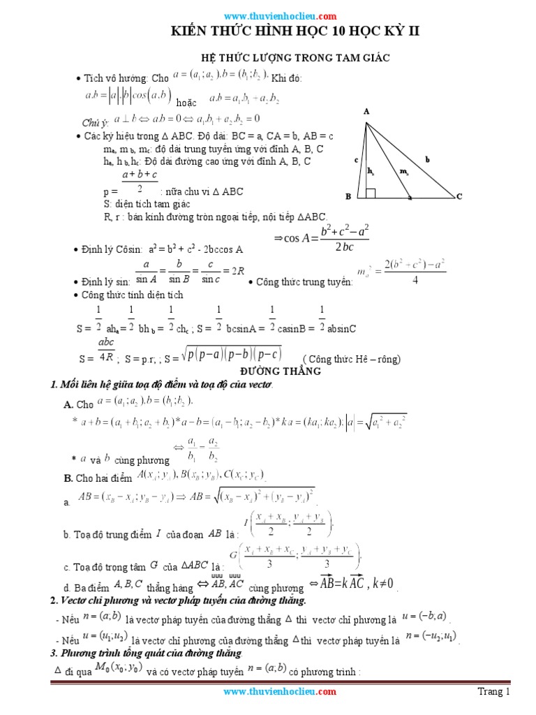 Tom Tat Kien Thuc Hinh 10 HK 2 | PDF