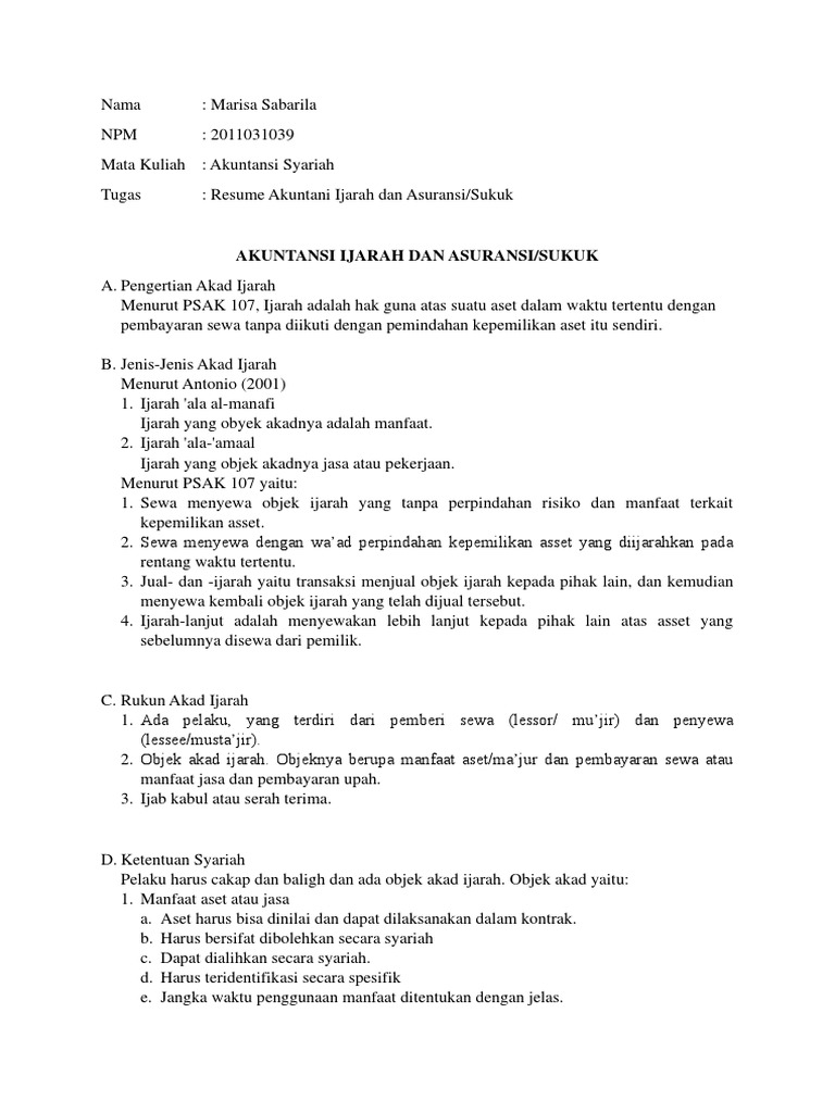 Pengertian Sukuk Ijarah dalam Syariah | PDF | Bisnis