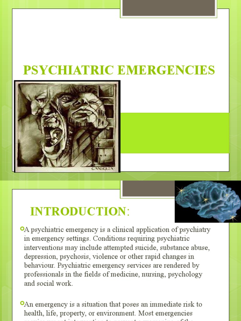 Overview of Psychiatric Emergencies | PDF | Mental Disorder | Mania