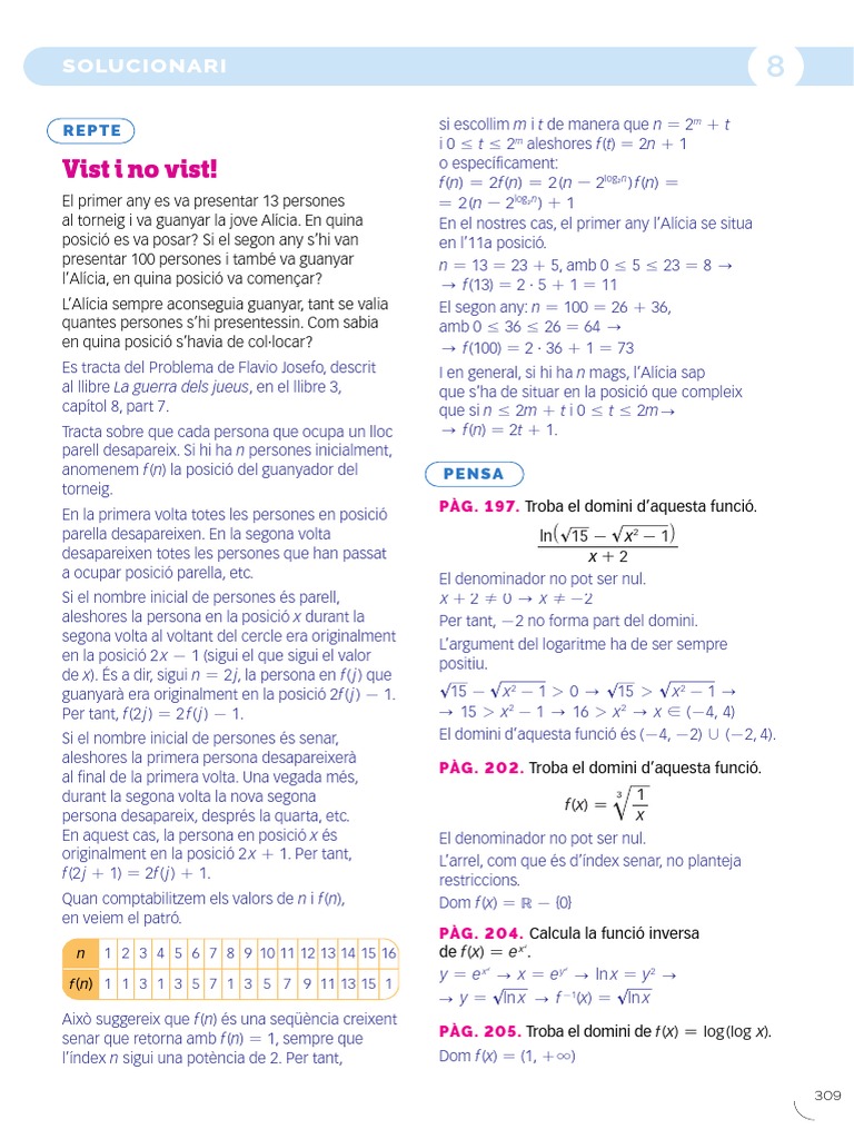 2023MAT1 U5 Solucionari | PDF