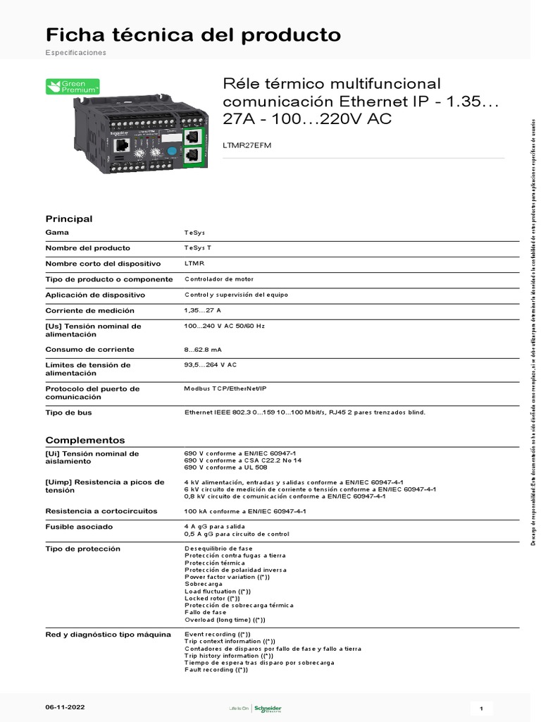 Tesys T - LTMR27EFM | PDF | Ingenieria Eléctrica
