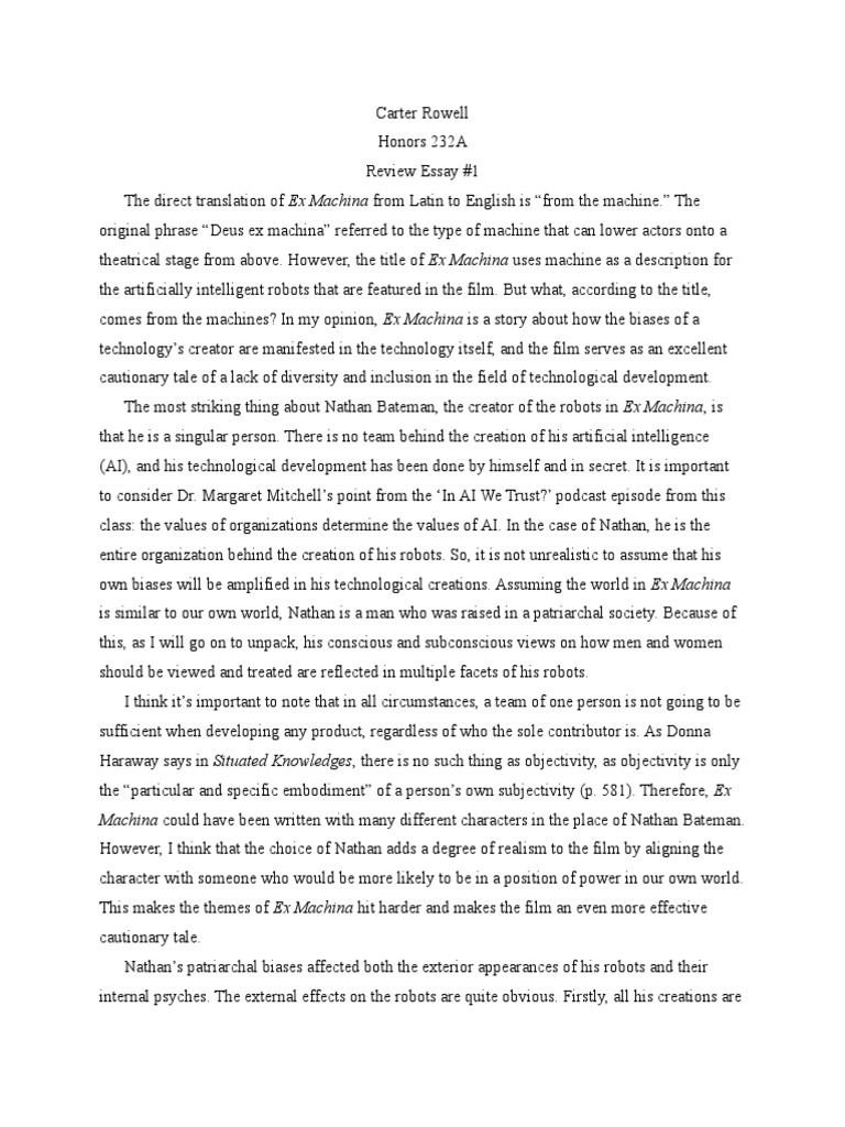 Review Essay 1 | PDF | Artificial Intelligence | Intelligence (AI ...