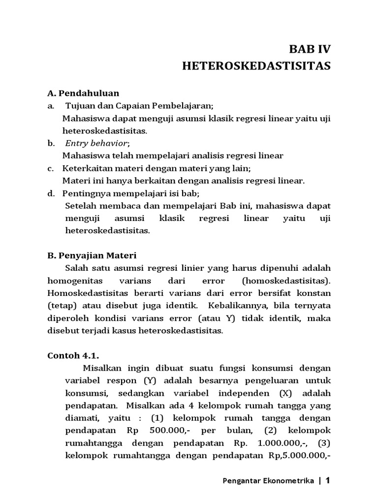 Bukune Pengantar Ekonometrika B5 - Bab4 | PDF
