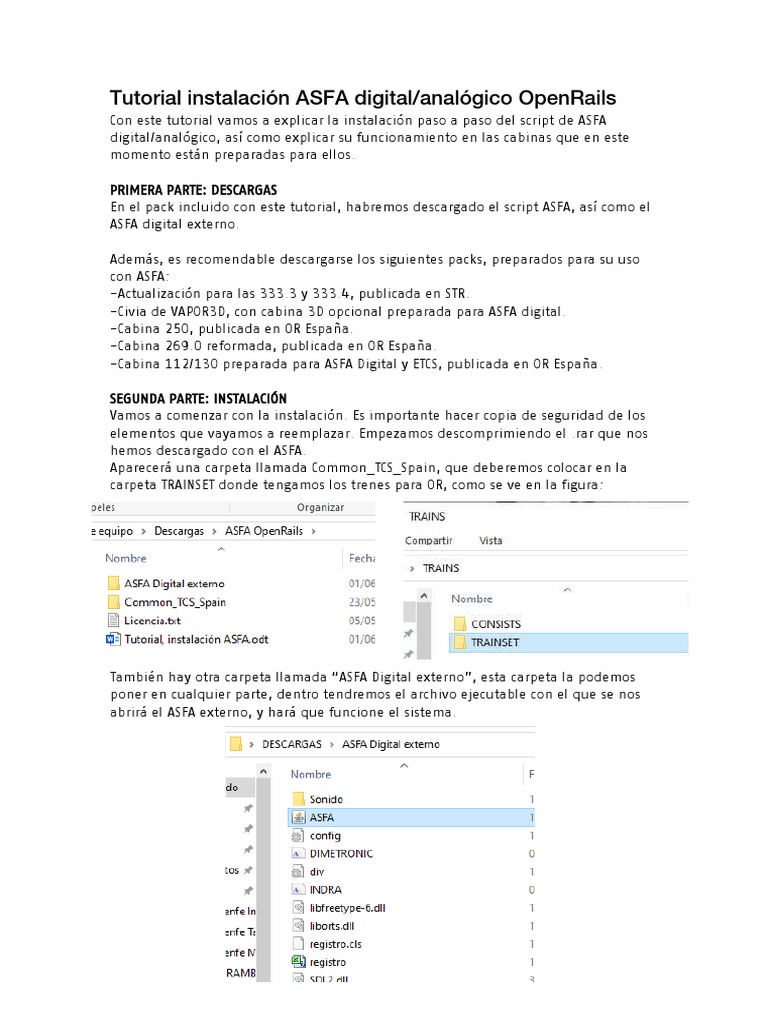 Tutorial Instalación ASFA | PDF | Seguridad ferroviaria | Ingeniería de Sistemas