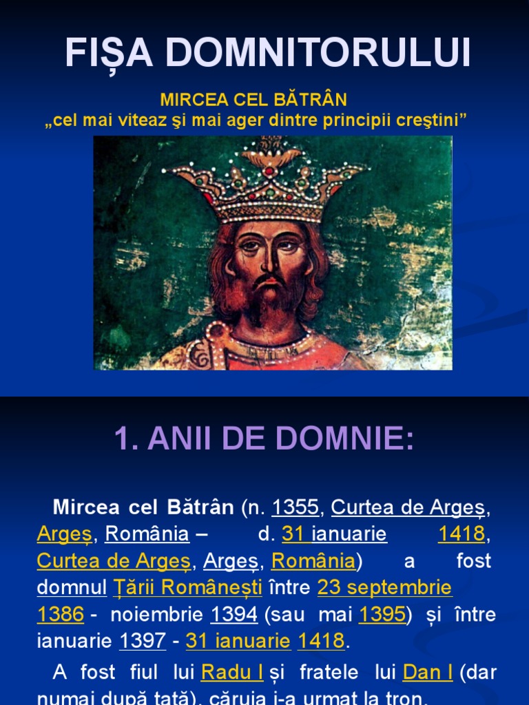 Proiect La Istorie-Fisa Domnitorului | PDF
