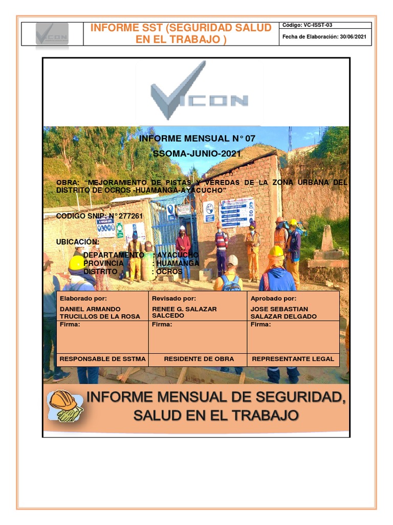 Informe Mensual Junio SST 2021 | PDF | Seguridad y salud ocupacional | La seguridad