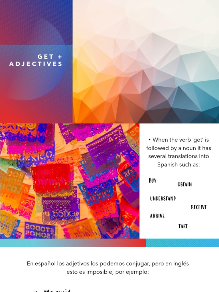 Get + Adjectives Presentacion | PDF
