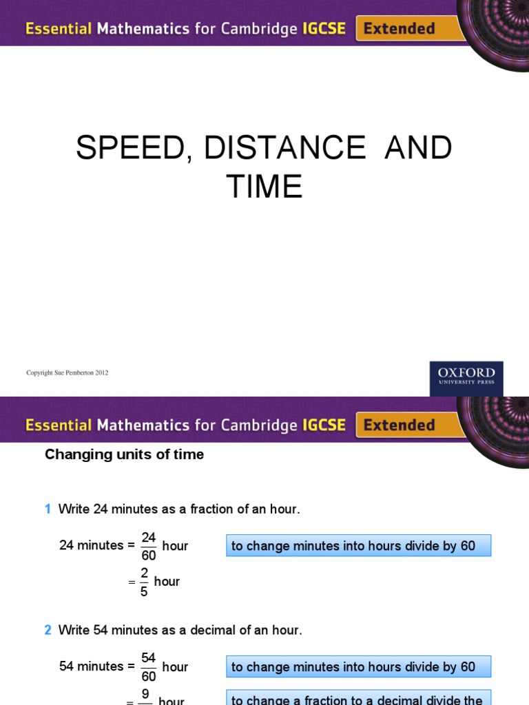 Speed, Distance, and Time Calculations | PDF | Teaching Methods & Materials