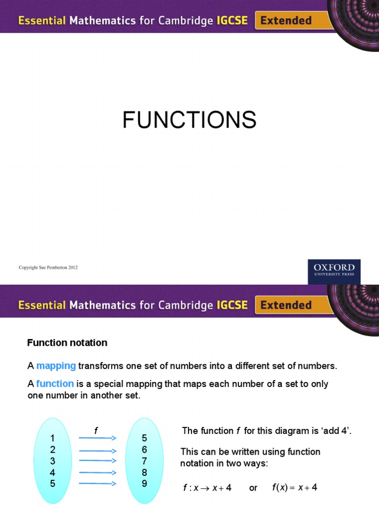 Functional Notation Igcse Pdf Function Mathematics Applied