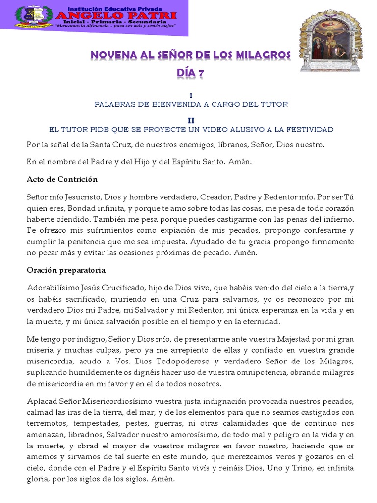 Novena Al Señor de Los Milagros - Día 7 - Doloroso | PDF