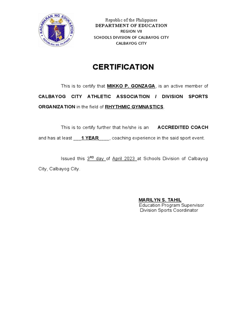 Certification Revised | PDF