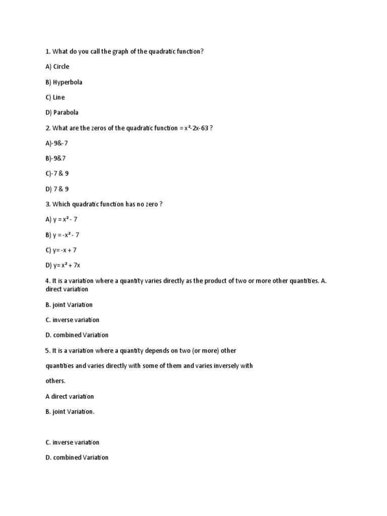 Third Per Rio Dical Exam | PDF | Quadratic Equation | Elementary ...