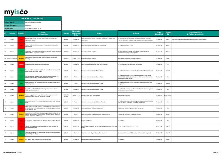 Issue-Log MyISCO MCash E-Wallet | PDF | Android (Operating System ...
