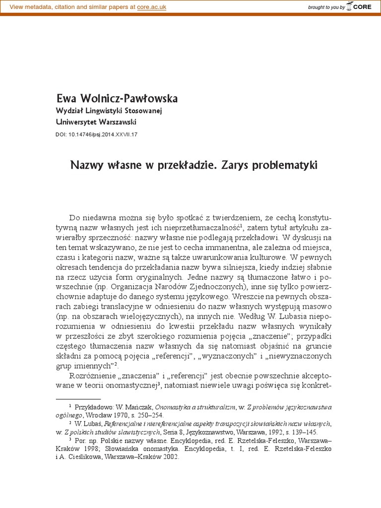 nazwy własne | PDF