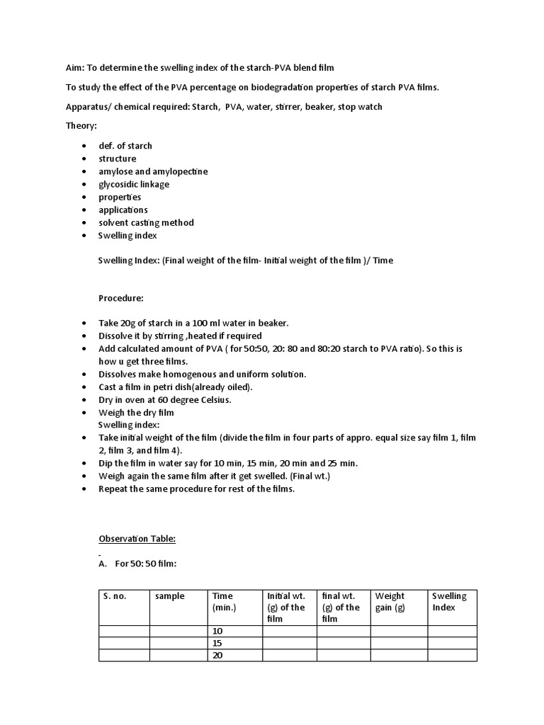 Swelling Index | PDF