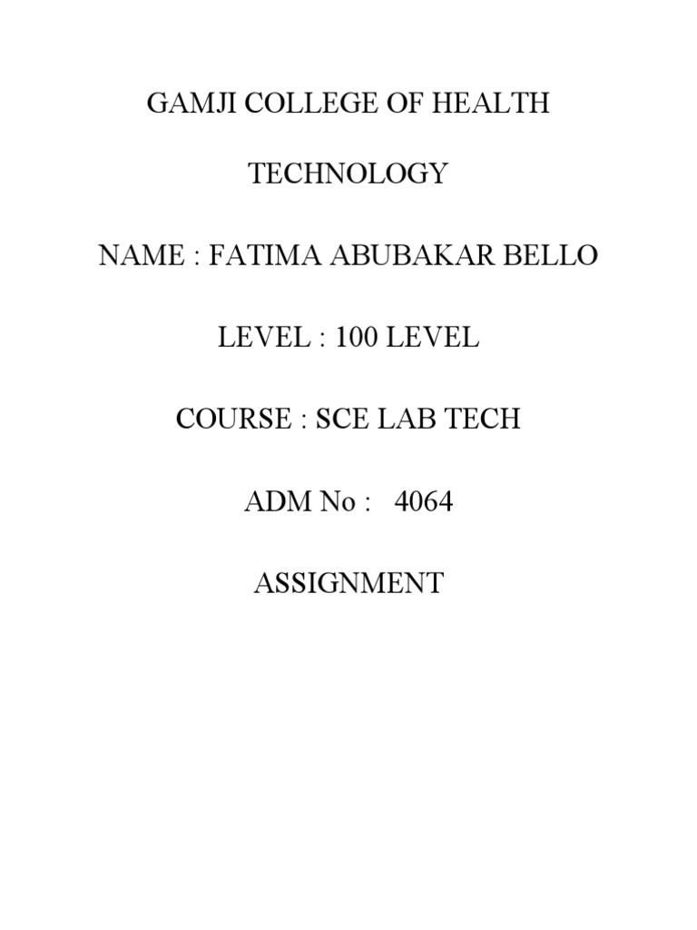 Gamji College of Health Technology | PDF