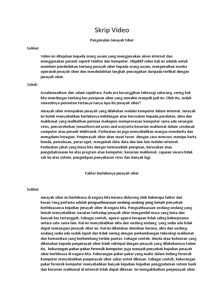 Skrip SSR Video | PDF
