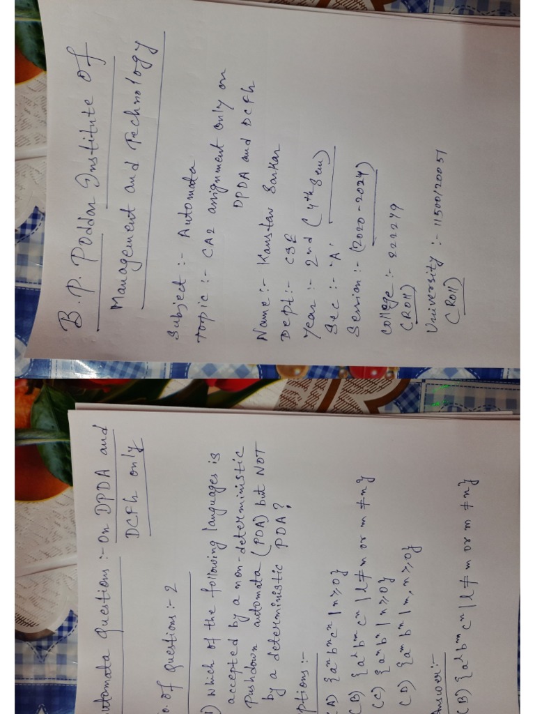 BBDSGHDBSHGD 11500120051 Automata Ca2 Assignment | PDF