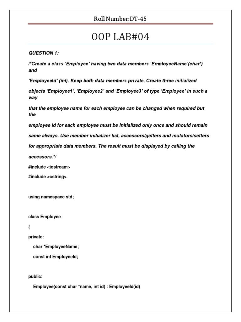 Oop Lab 4 Dt 45 Pdf 1596