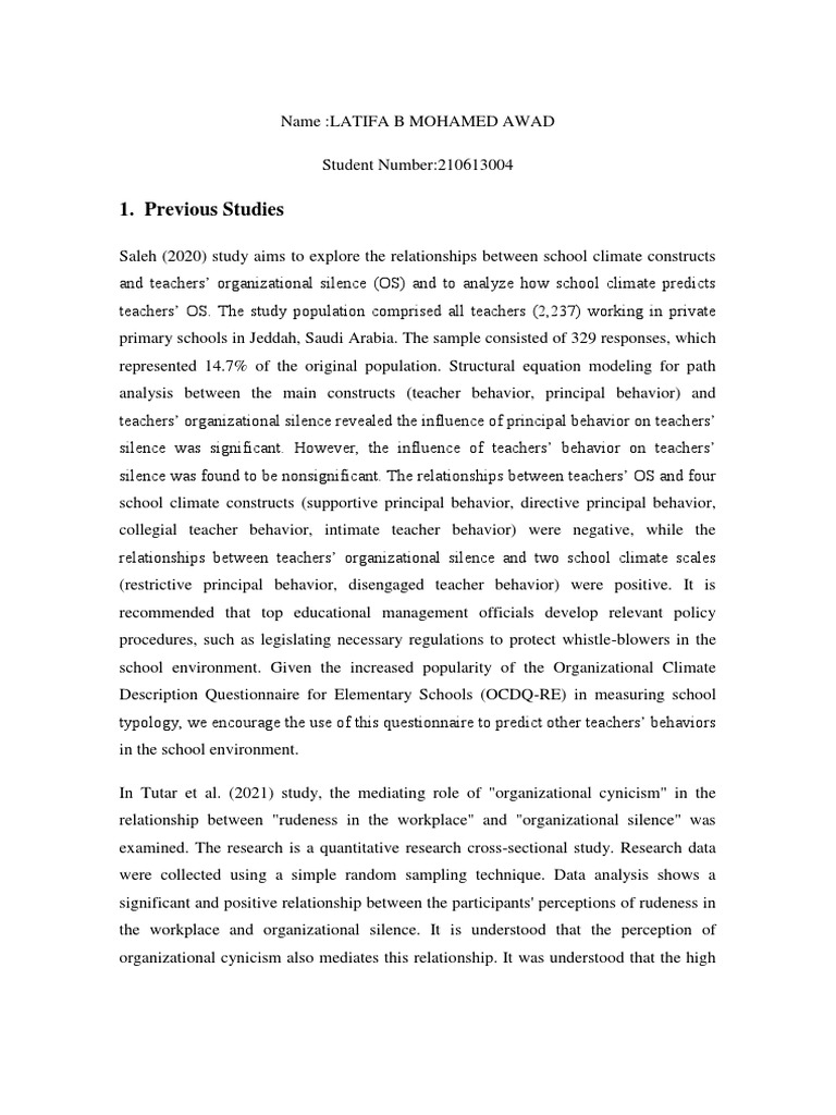 The Relationship Between Organizational Silence and Workplace Bullying ...