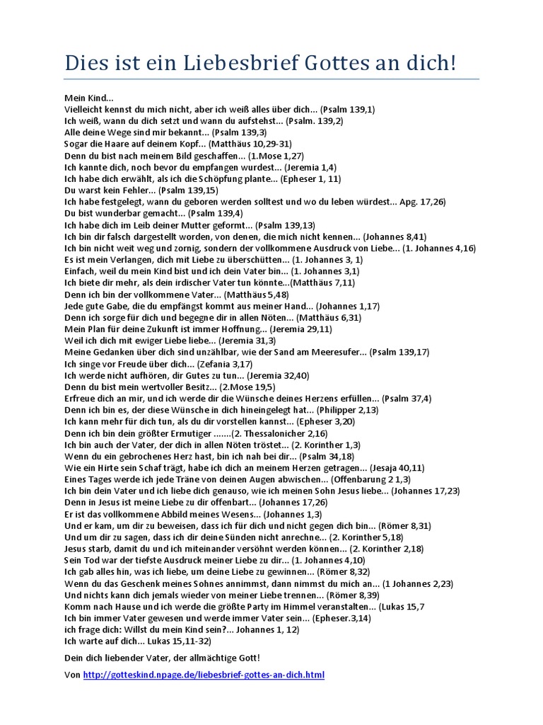Dies Ist Ein Liebesbrief Gottes An Dich | PDF