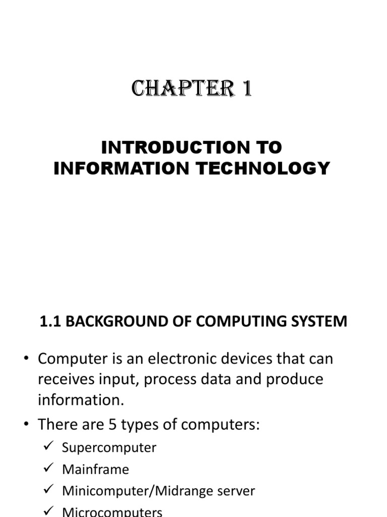 Chapter 1 | PDF | Microcomputers | Computer Hardware