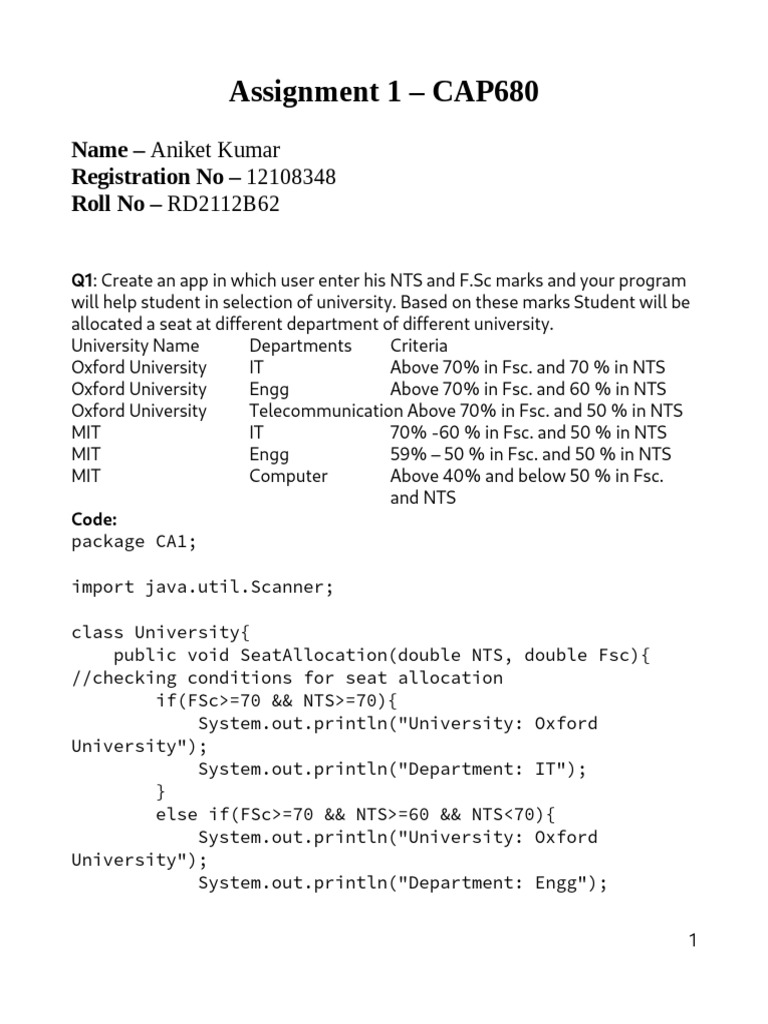 B62 Aniket CAP680 CA1 | PDF | Information Technology Management ...