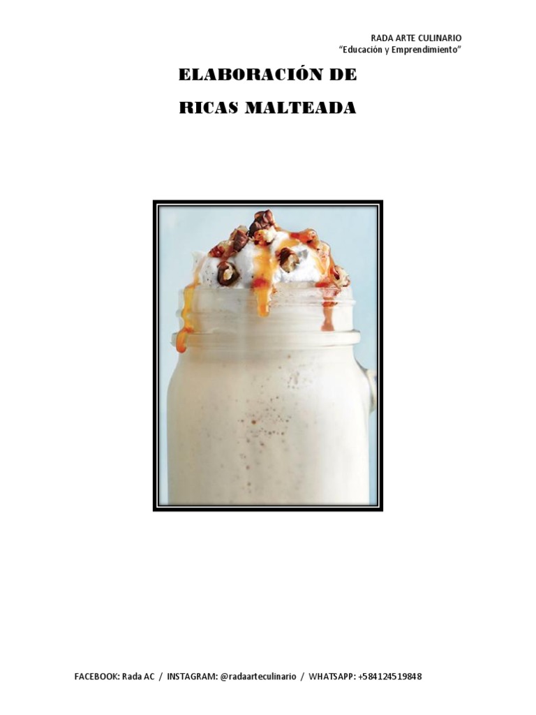 ELABORACIÓN DE MALTEADAS (1) | PDF | Crema | Malteada