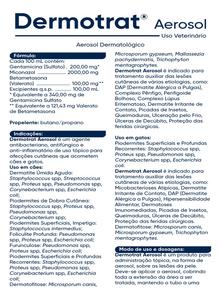 Dermotrat Bula-Aerosol | PDF | Causas de morte | Remédio