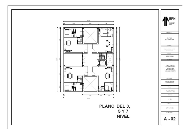Plano Del 3, 5 Y 7 Nivel: Edificio Multifamiliar | PDF