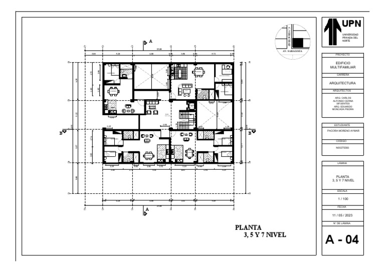 Planos Edificio Multifamiliar UPN | PDF