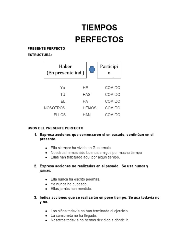 TIEMPOS_PERFECTOS | PDF