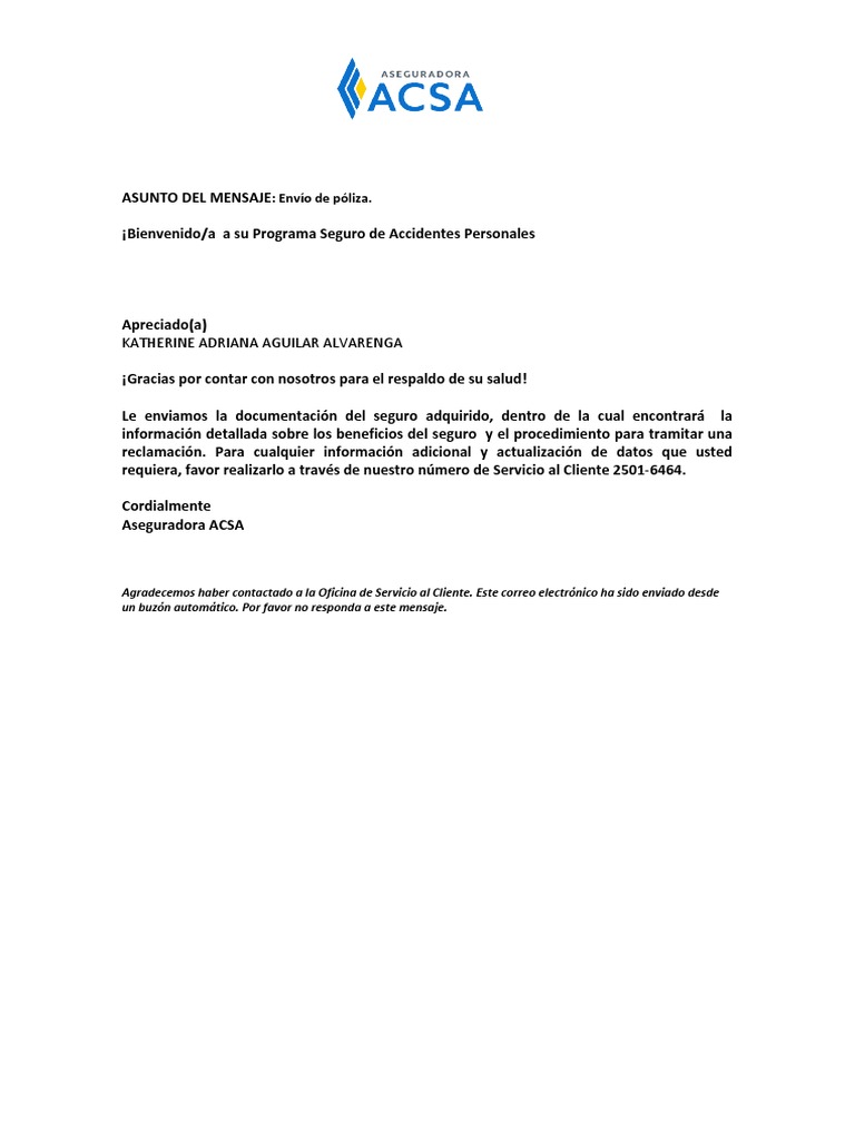 Seguro Acsa Marcado | PDF | Odontología | Seguro