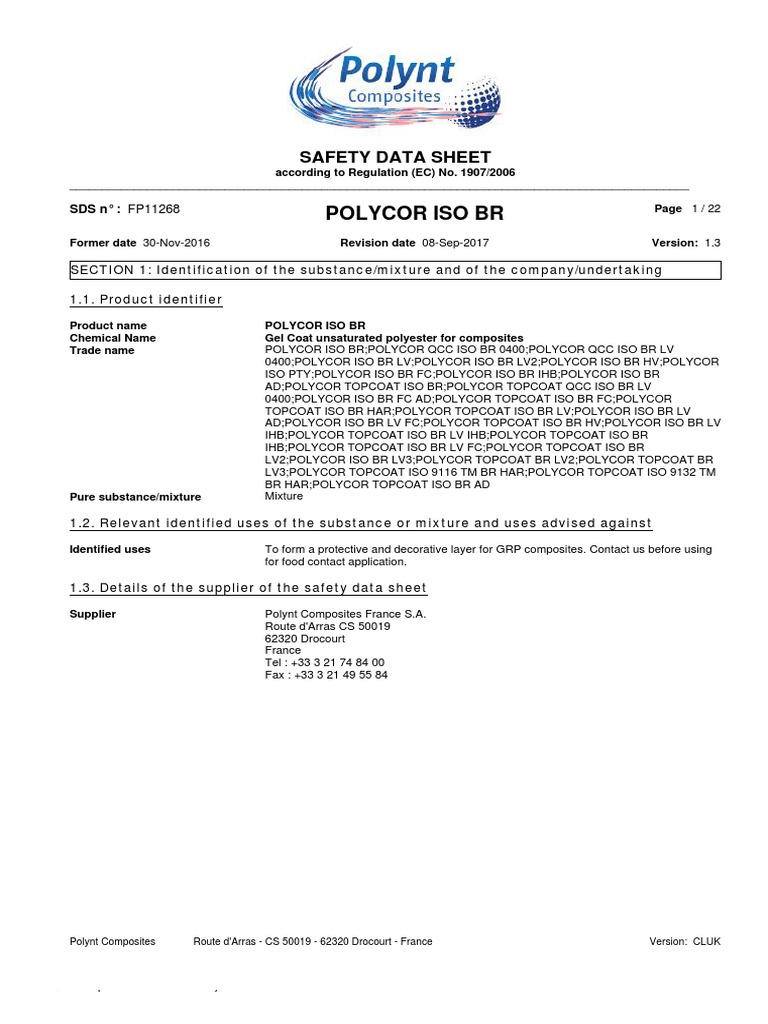 Baileys Fibreglass Gelcoat Flowcoat Safety Data Sheet | PDF