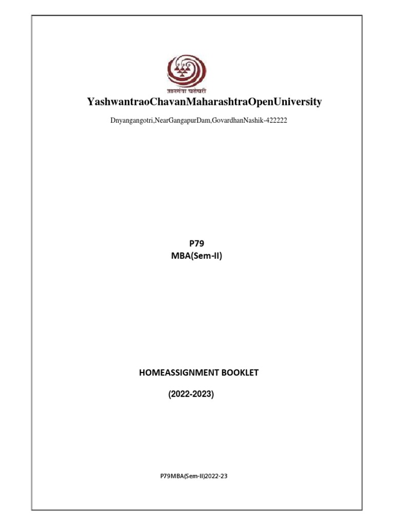 P79 MBA Home Assignment 2021-2022 Sem II | PDF