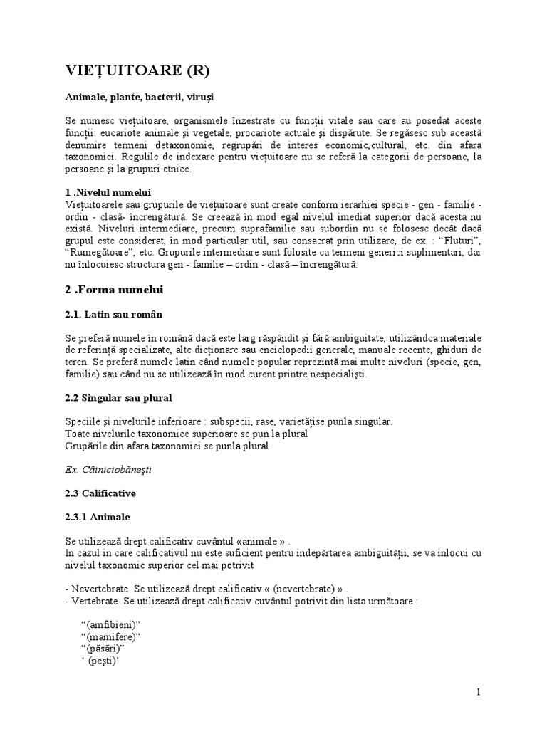 Vietuitoare Reguli | PDF