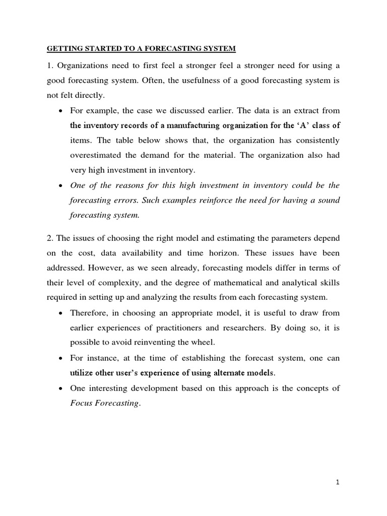 Focus Forecasting | PDF | Forecasting | Inventory
