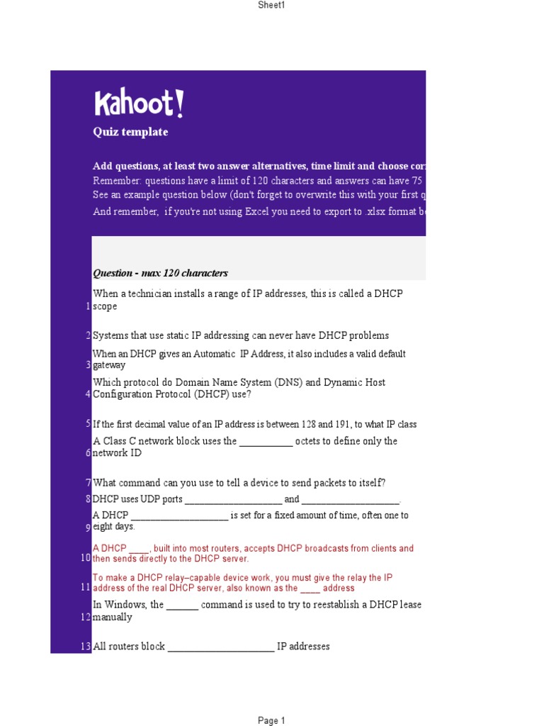 Ka Hoot Quiz Networking Test 2 | PDF