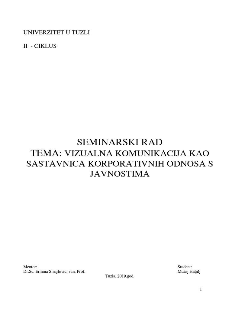 Vizualna Komunikacija Kao Sastavnica Korporativnih Odnosa S Javnostima ...
