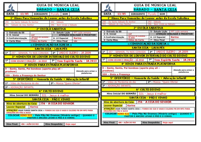 Guia Musical para Santa Ceia | PDF