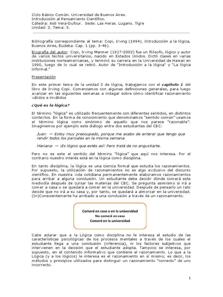 Copi 1 | PDF | Razonamiento deductivo | Proposición
