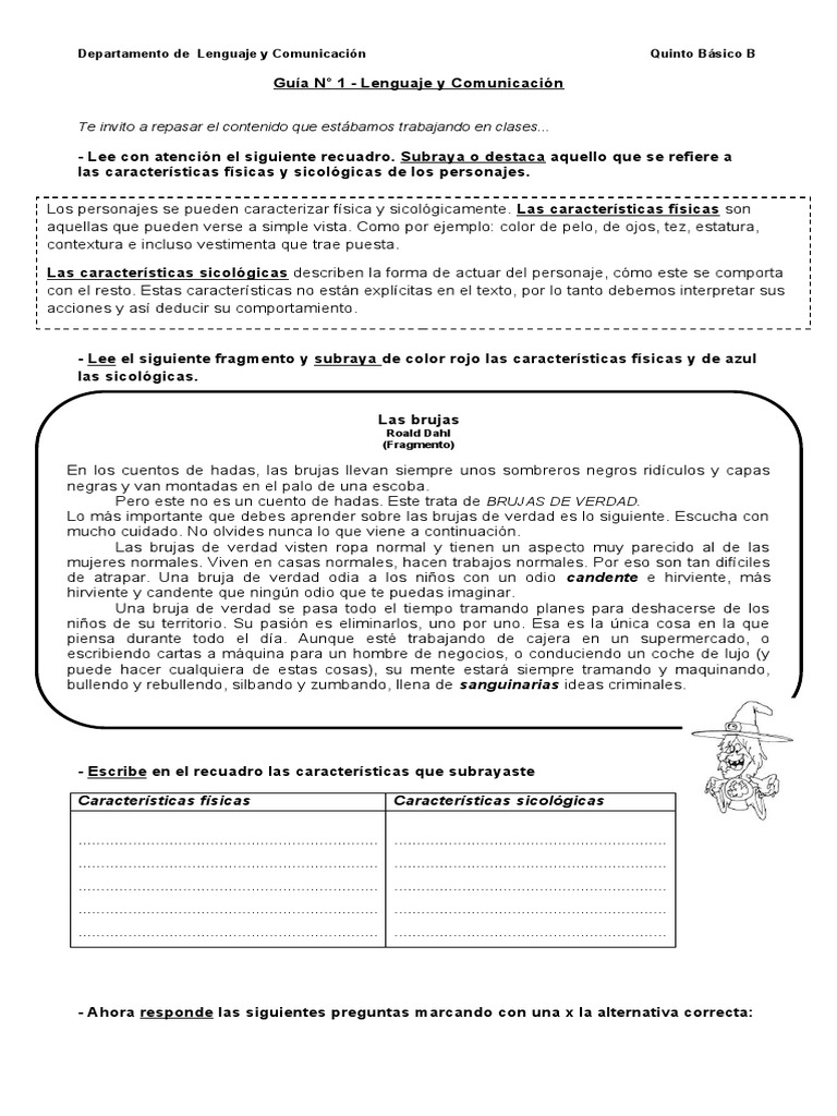 Guía N° 1 Quinto | PDF