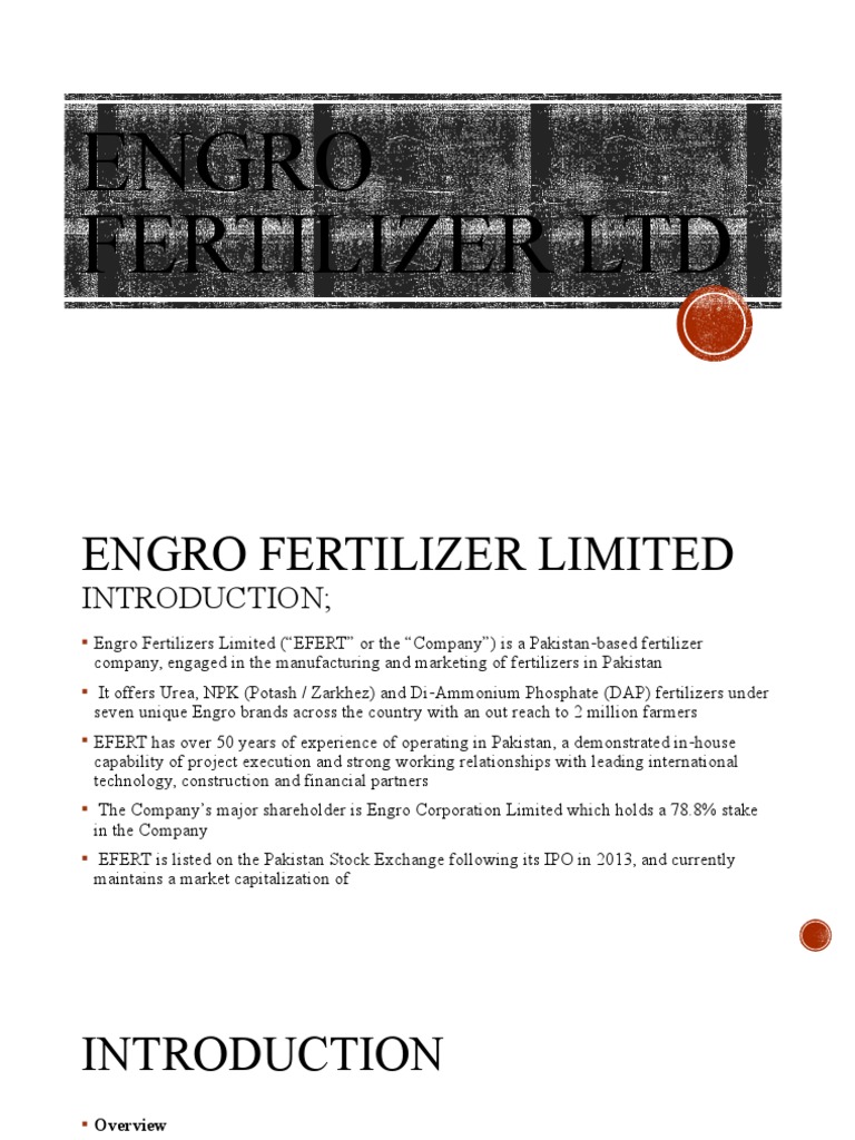 Engro Fertilizer LTD | PDF