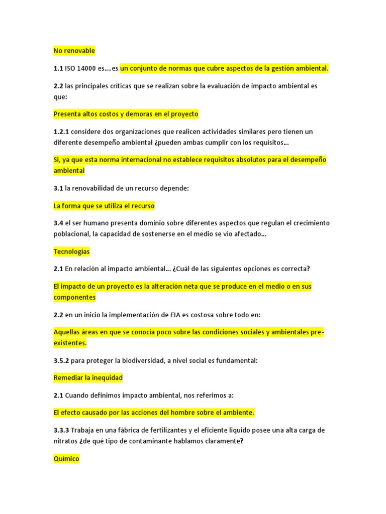 Modelo de Examen de Gestión Ambiental | PDF