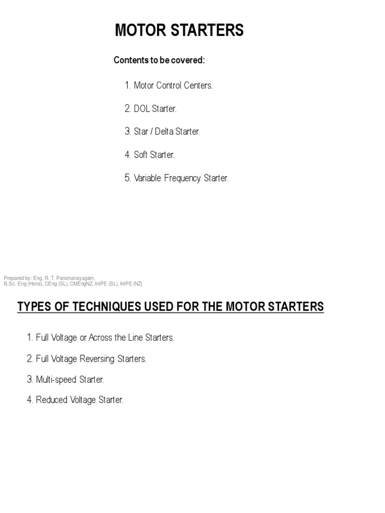 Motor Starters | PDF