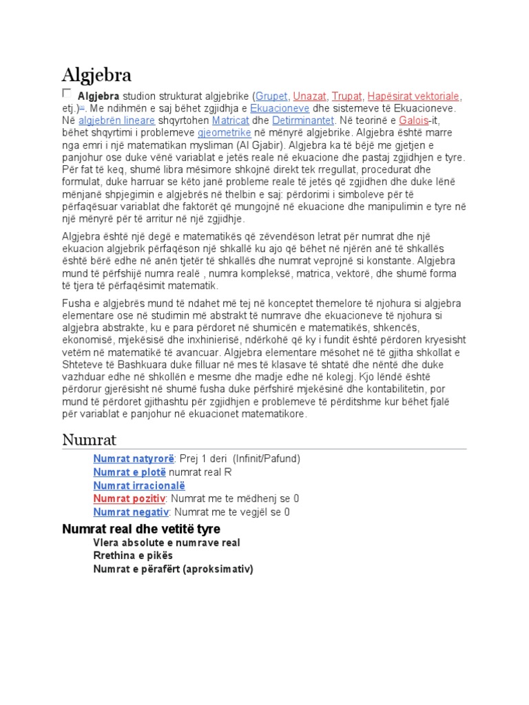 Algjebra | PDF
