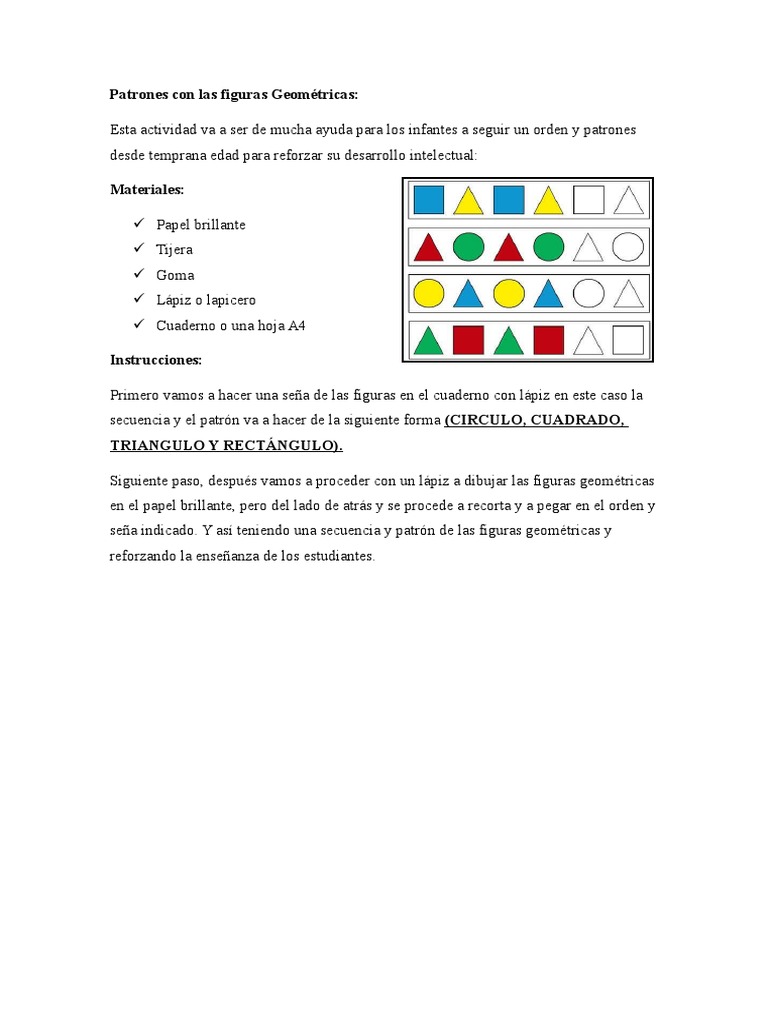 Patrones Con Las Figuras Geométricas | PDF