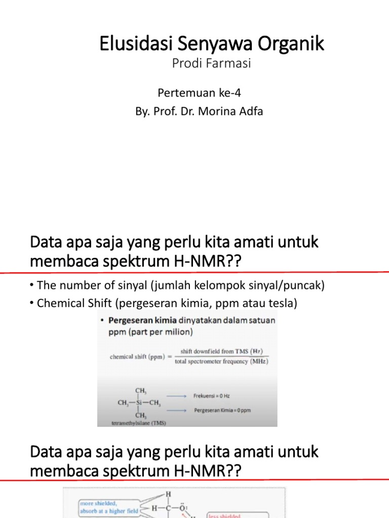 Elusidasi Farmasi Pertemuan 4 H-NMR | PDF
