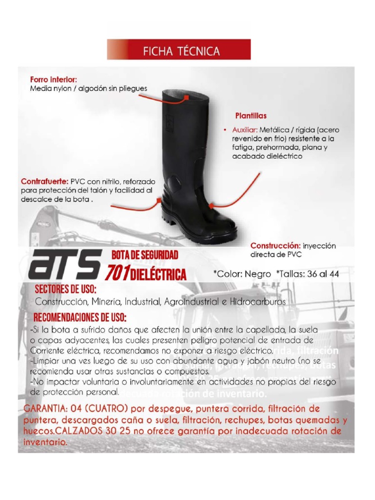 Ficha Tecnica Bota Ats 701 3025 | PDF